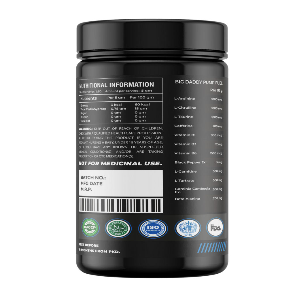 Pre Workout blue raspberry Supplement - Big Daddy Nutrition